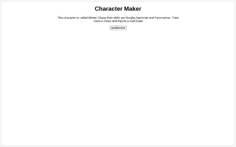 Character Maker ― Perchance Generator