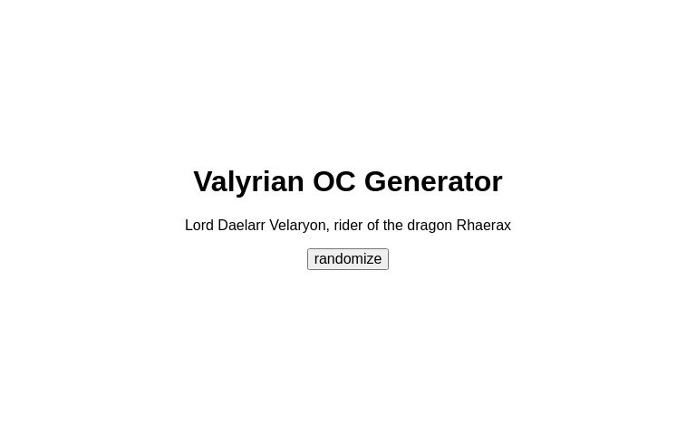 Valyrian OC Generator