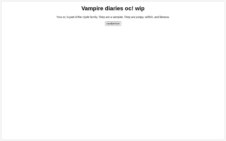 Vampire diaries oc! wip ― Perchance Generator
