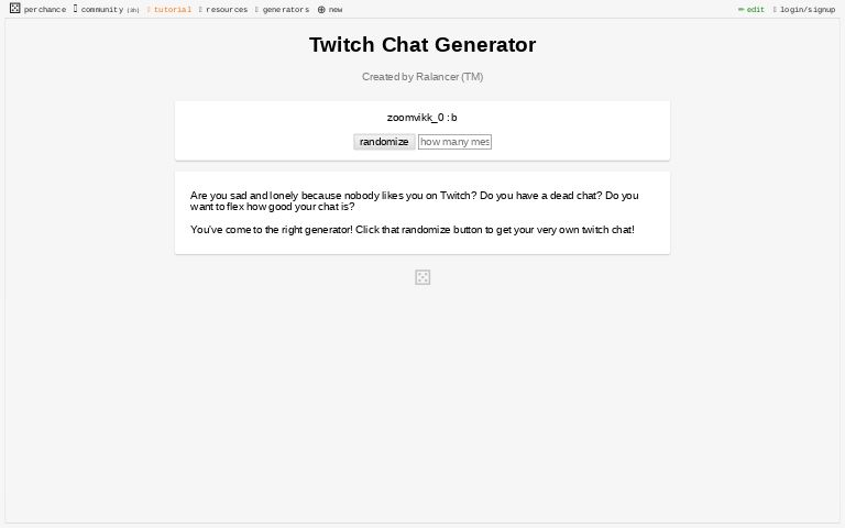 Twitch Chat Generator