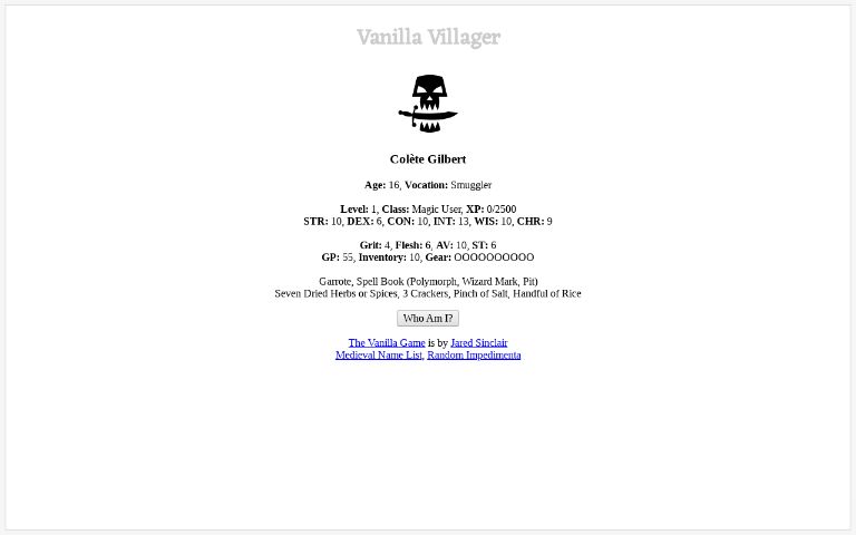 Vanilla Villager ― Perchance Generator