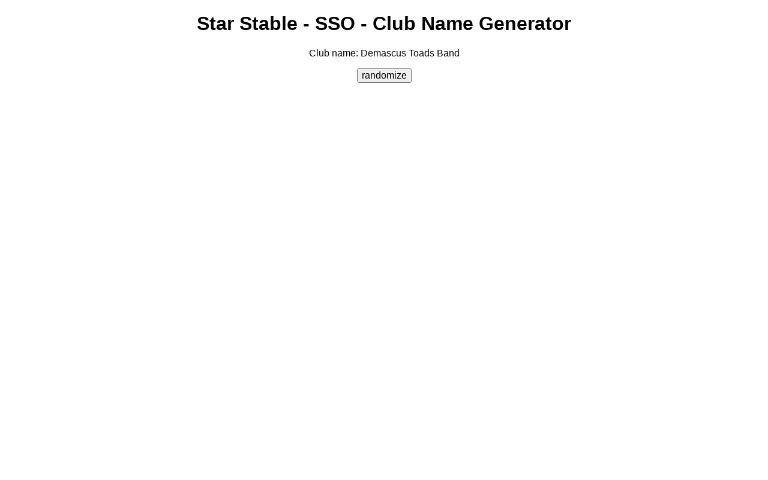 Star Stable - SSO - Club Name Generator