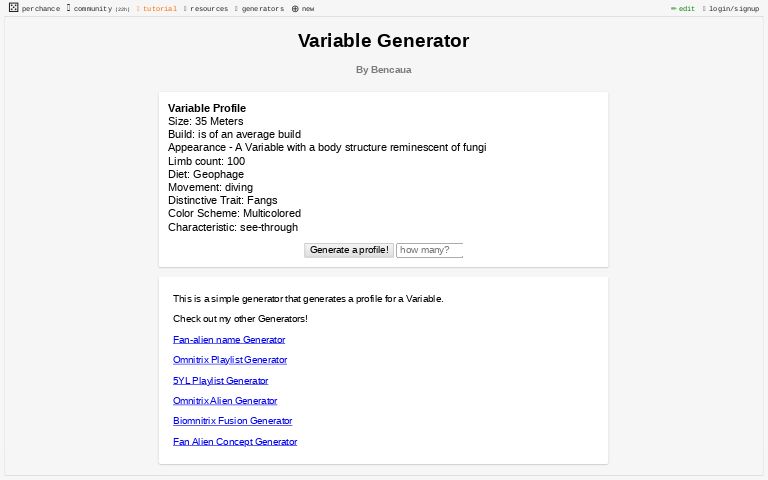 Variable Generator