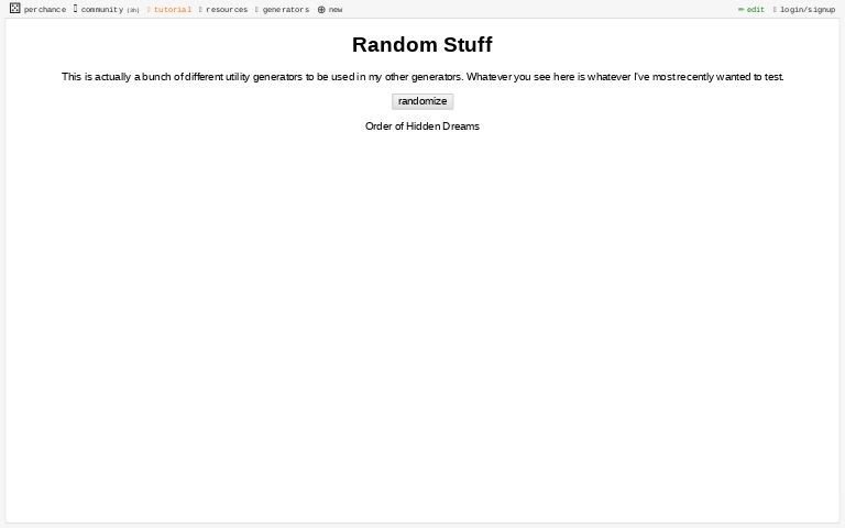 Random Stuff ― Perchance Generator