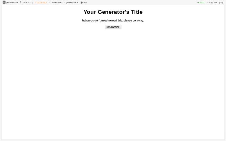 Minimal ― Perchance Generator