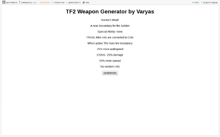 TF2 Weapon Generator by Varyas