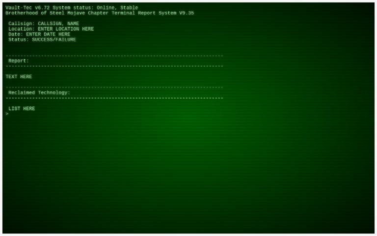 Fallout Terminal ― Perchance Generator