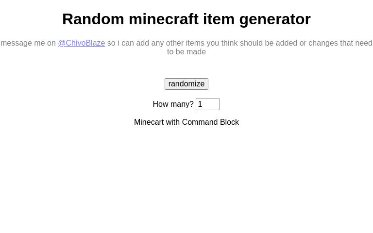 Random minecraft item generator