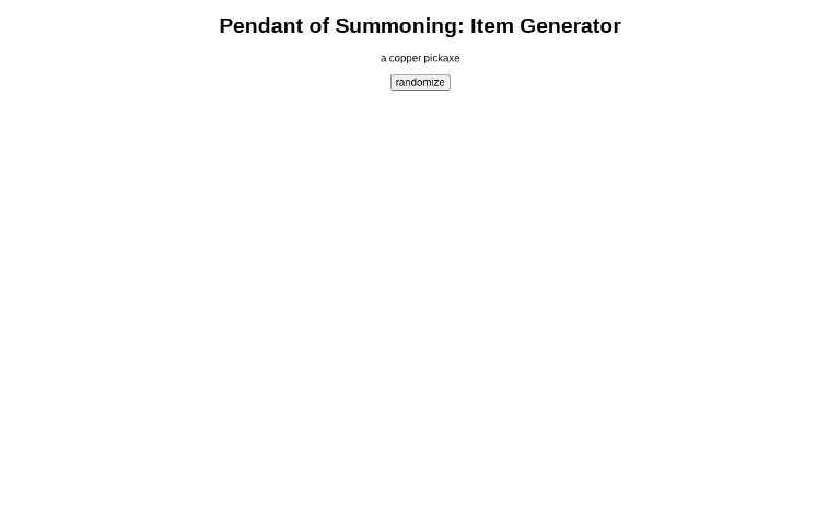 Pendant of Summoning: Item Generator