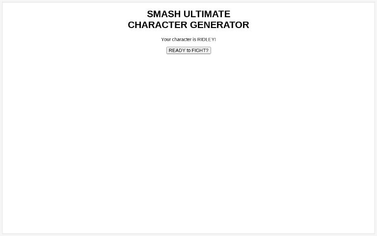 SMASH ULTIMATE CHARACTER GENERATOR