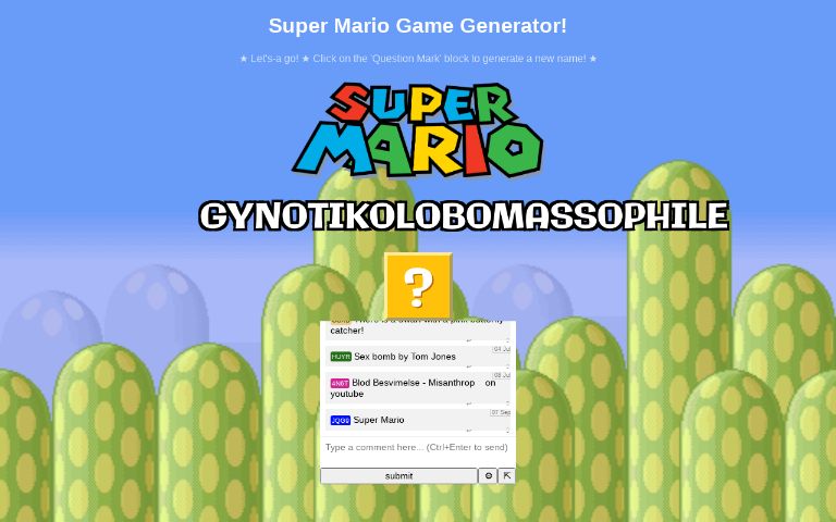 Super Mario Game Name Generator!