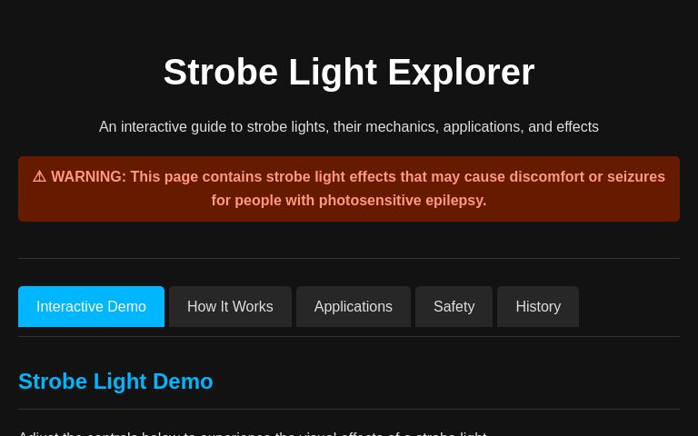 Strobe Light Explorer ― Perchance Generator