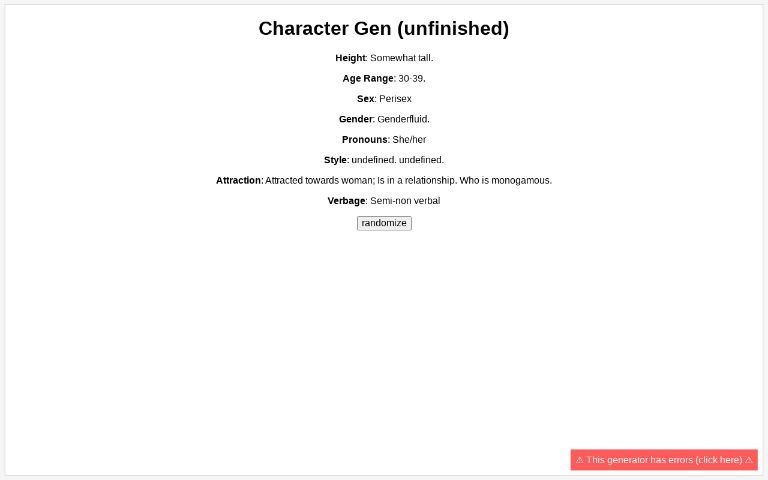 Character Gen (unfinished)