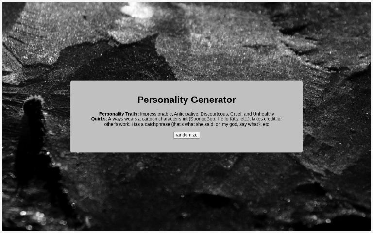 Personality Generator