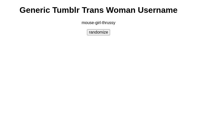 Generic Tumblr Trans Woman Username
