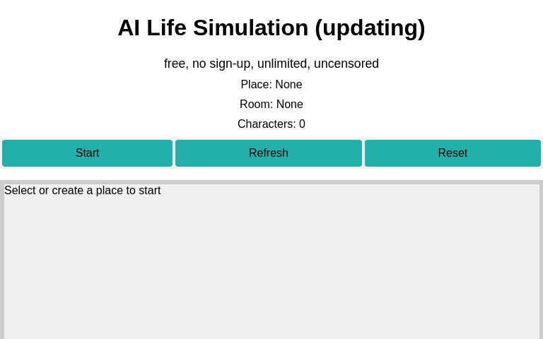 AI Life Simulation (updating) ― Perchance Generator