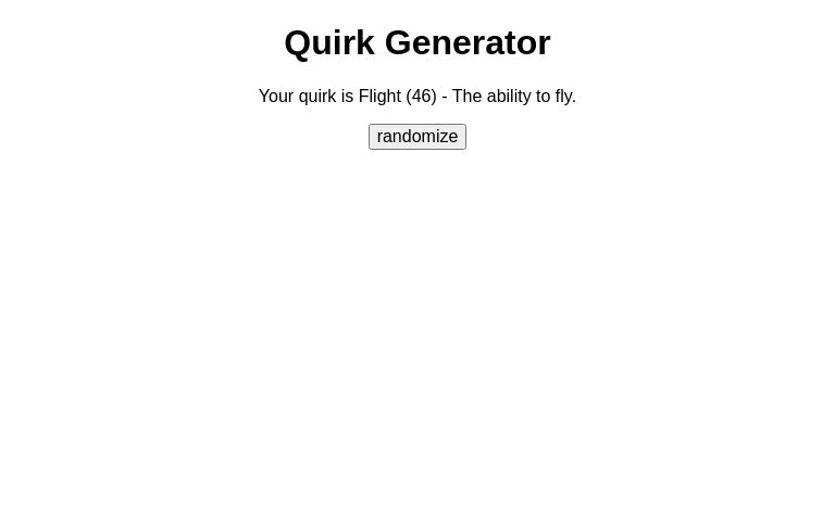 Quirk Generator
