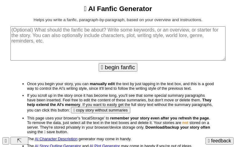 📖 AI Fanfic Generator (free, unlimited, no sign-up)