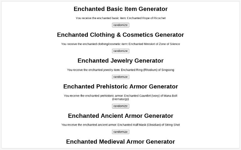Enchanted Basic Item Generator