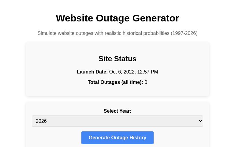 Website Outage Generator