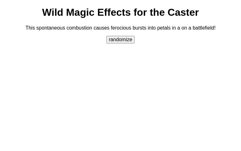Wild Magic Effects for the Caster ― Perchance Generator