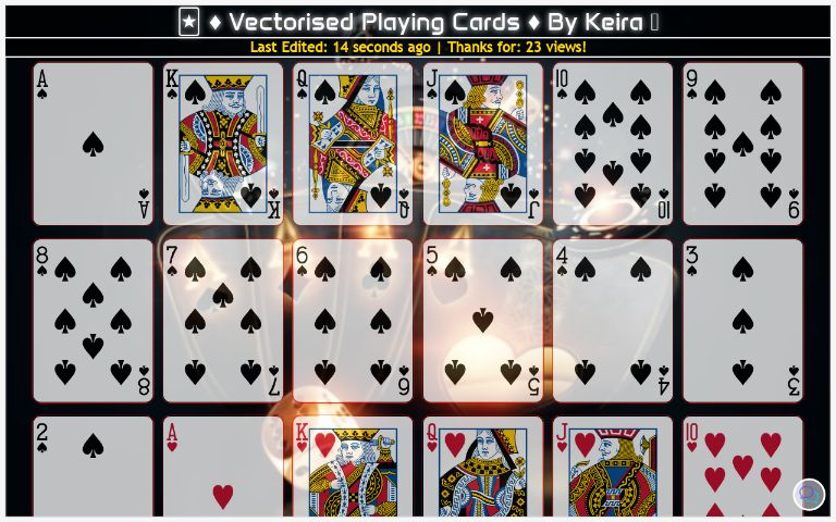 🃏 ♦️ Vectorised Playing Cards ♦️ By Keira 💖 ― Perchance Generator