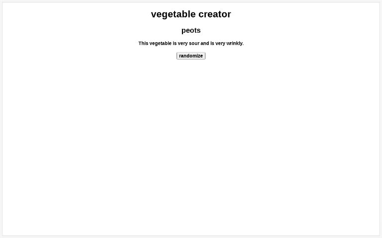 vegetable creator ― Perchance Generator
