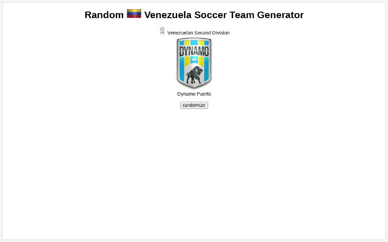Random Venezuela Soccer Team Generator
