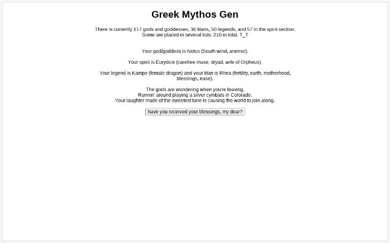 Greek Mythos Gen ― Perchance Generator