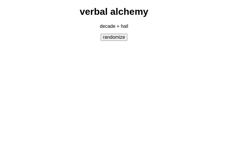 verbal alchemy ― Perchance Generator
