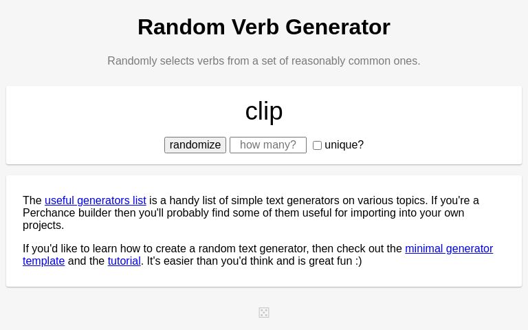 Random Verb Generator