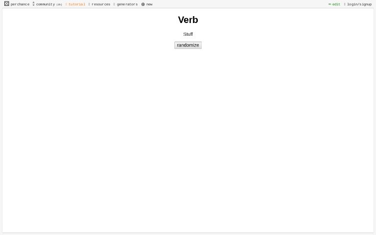 Verb ― Perchance Generator