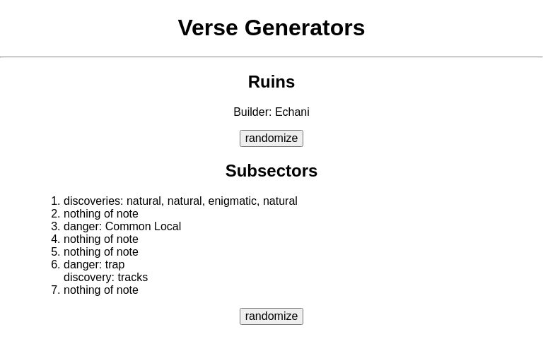 Verse Generators