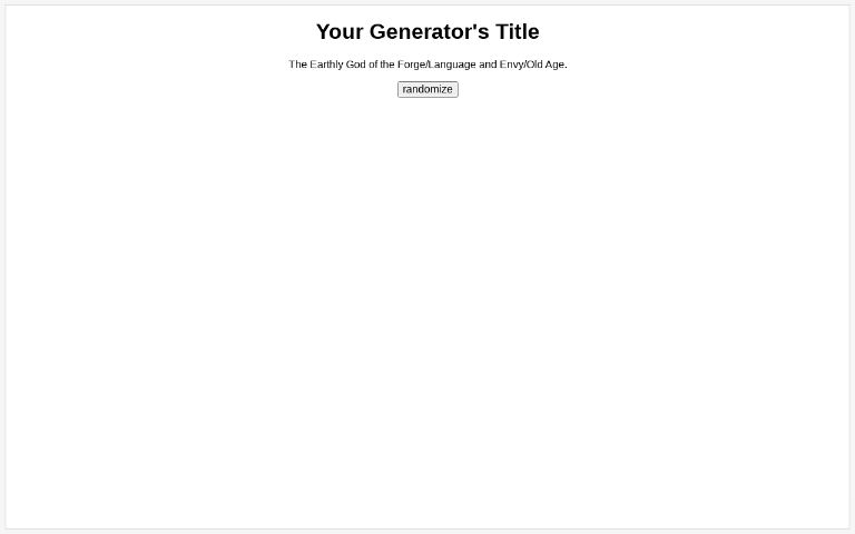 Vertend Gods Makers ― Perchance Generator