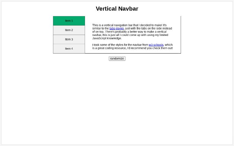 Vertical Navbar ― Perchance Generator