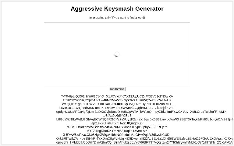 Aggressive Keysmash Generator