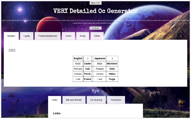 VERY Detailed Oc Generator