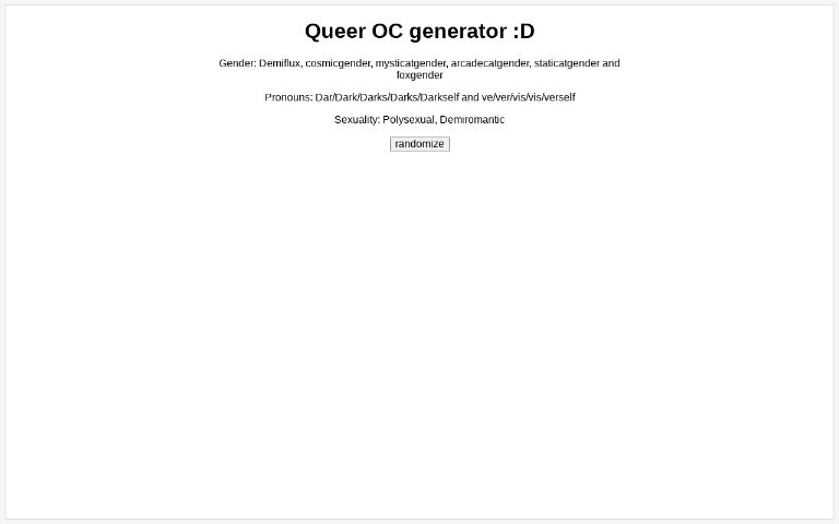 Queer OC generator :D
