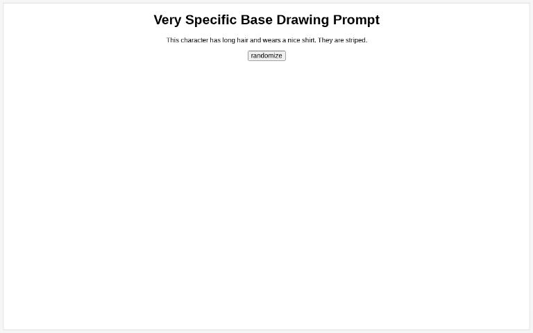 Very Specific Base Drawing Prompt ― Perchance Generator
