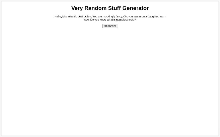 Very Random Stuff Generator