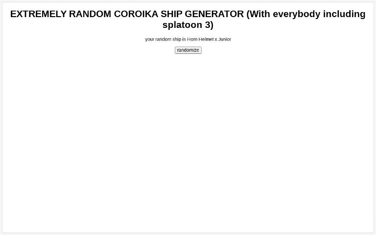 EXTREMELY RANDOM COROIKA SHIP GENERATOR (With everybody including ...