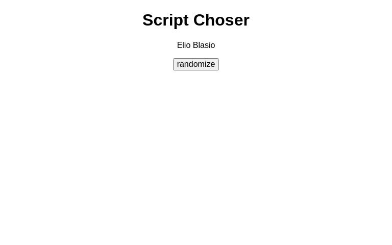 Script Choser ― Perchance Generator