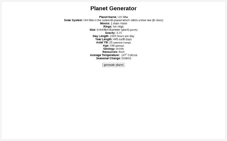 Planet Generator