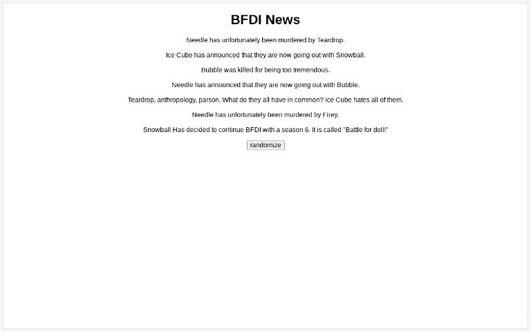 BFDI News ― Perchance Generator