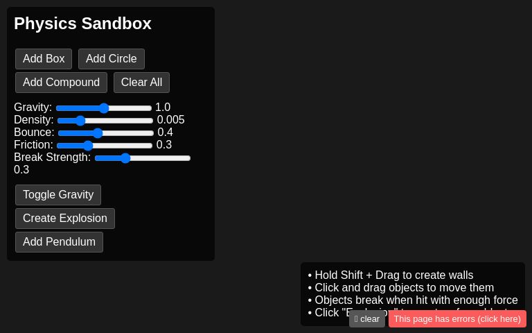 Physics Sandbox ― Perchance Generator