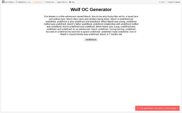 Wolf OC Generator