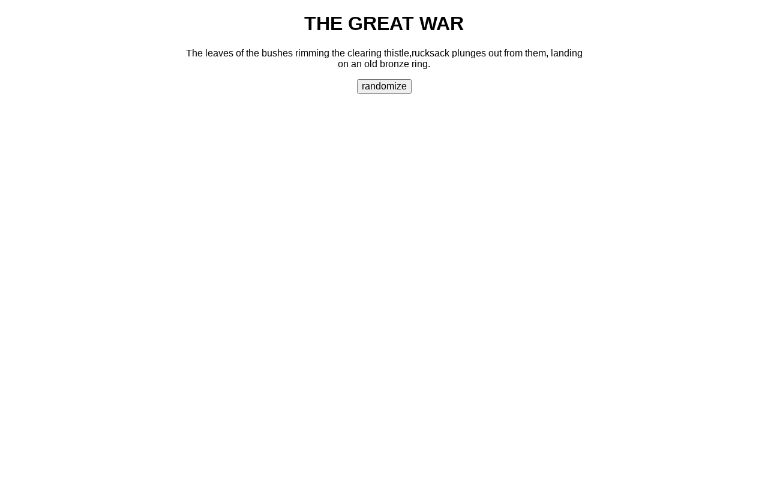 THE GREAT WAR ― Perchance Generator