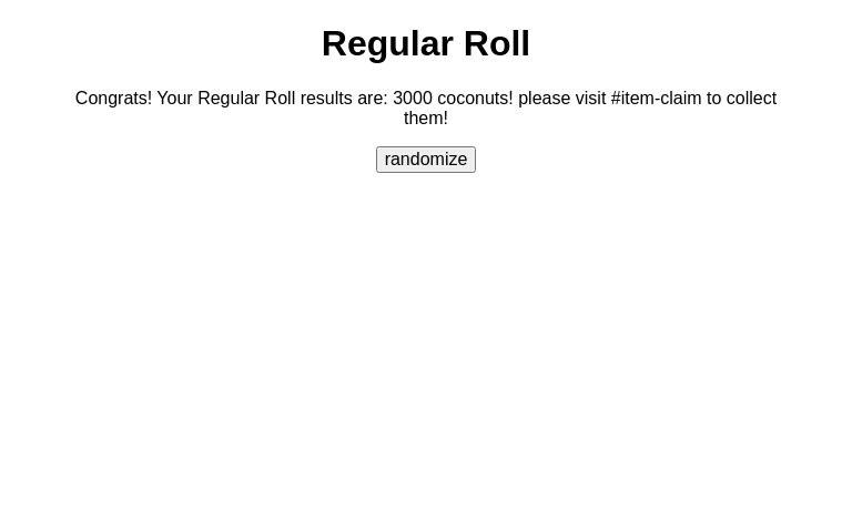 Regular Roll ― Perchance Generator