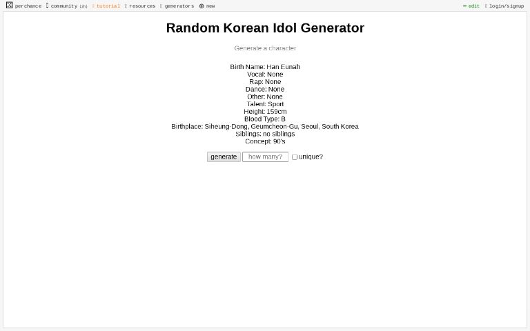 Random Korean Idol Generator