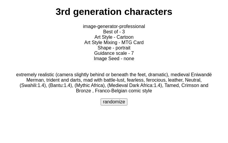 3rd generation characters